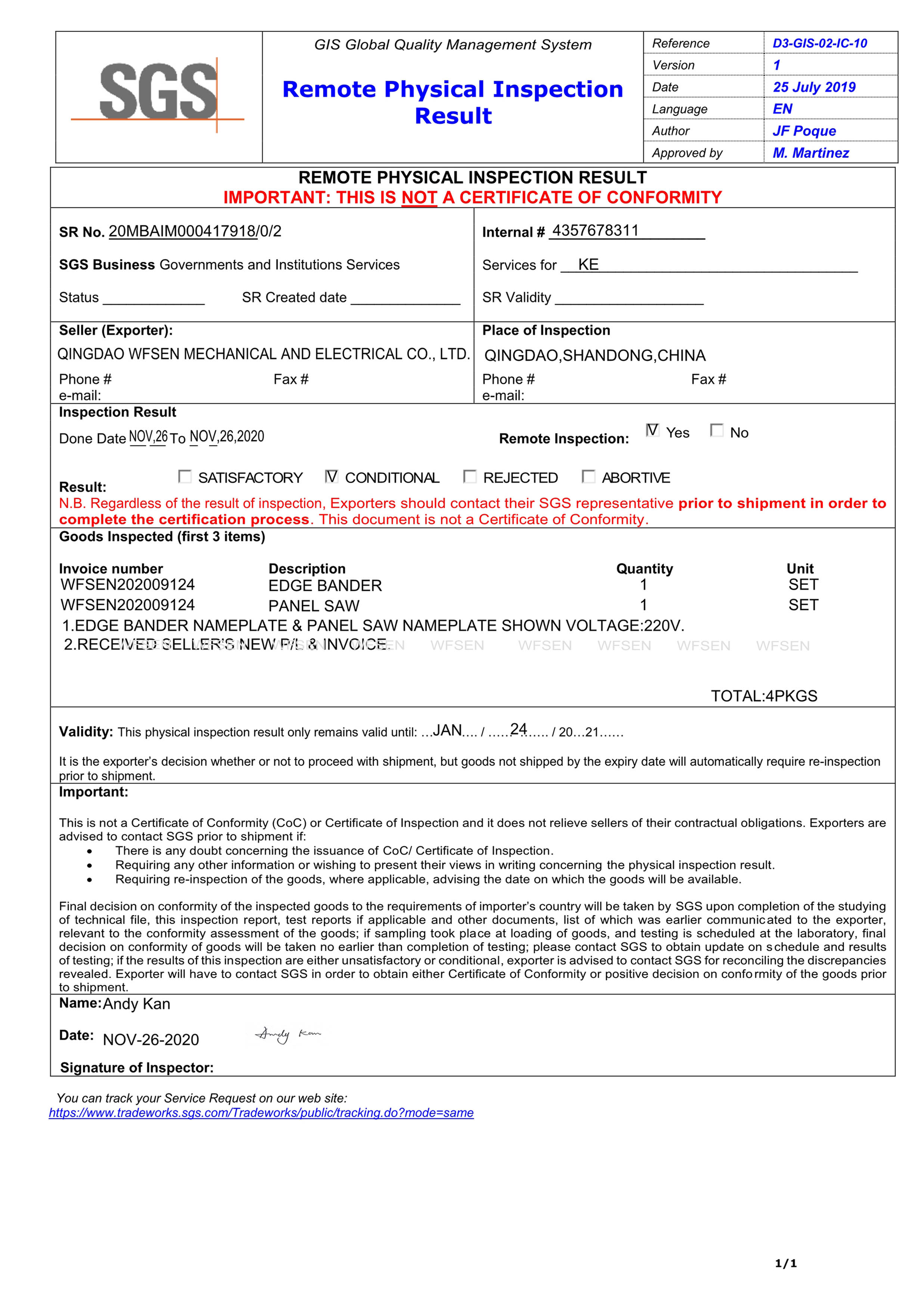 Qingdao WFSEN Mechanical And Electrical Co,ltd